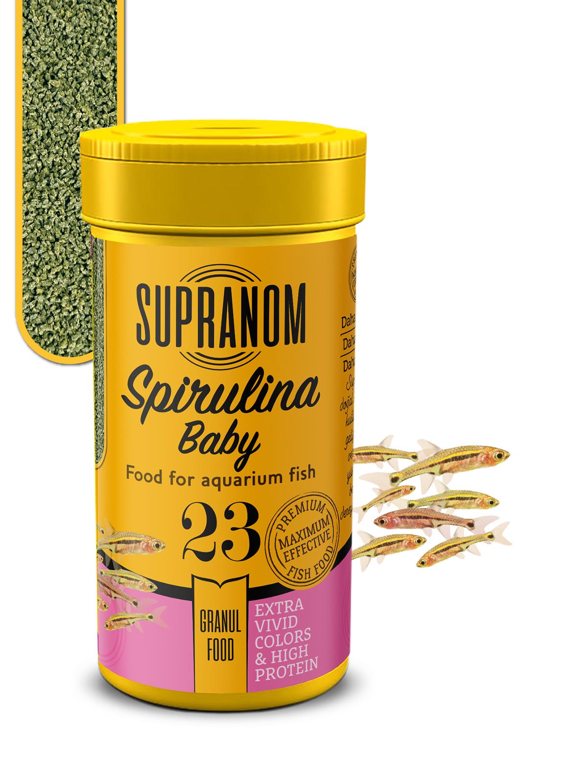 yavru balık yemi spirulina baby granul food 100ml (23) - Supranom