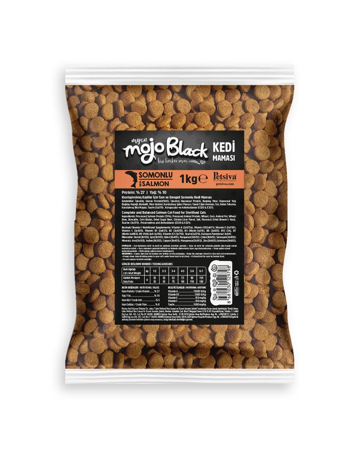 Mojo Black Balıklı Kısır Kedi Maması 1kg - Mojo Black