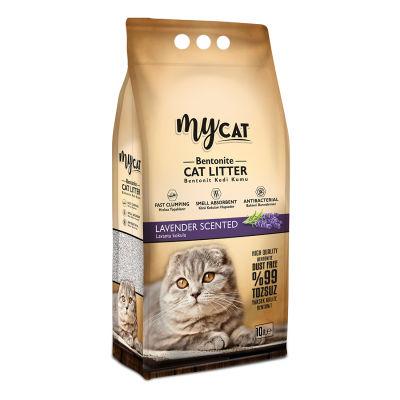 Mycat (10 LT) Topaklanan Bentonit Kedi Kumu Lavanta Kokulu (İnce Tane) - MyCat Original